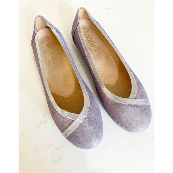 Vionic | Shoes | Vionic Womens Spark Caroll Ballet Flat Shoes Metallic ...